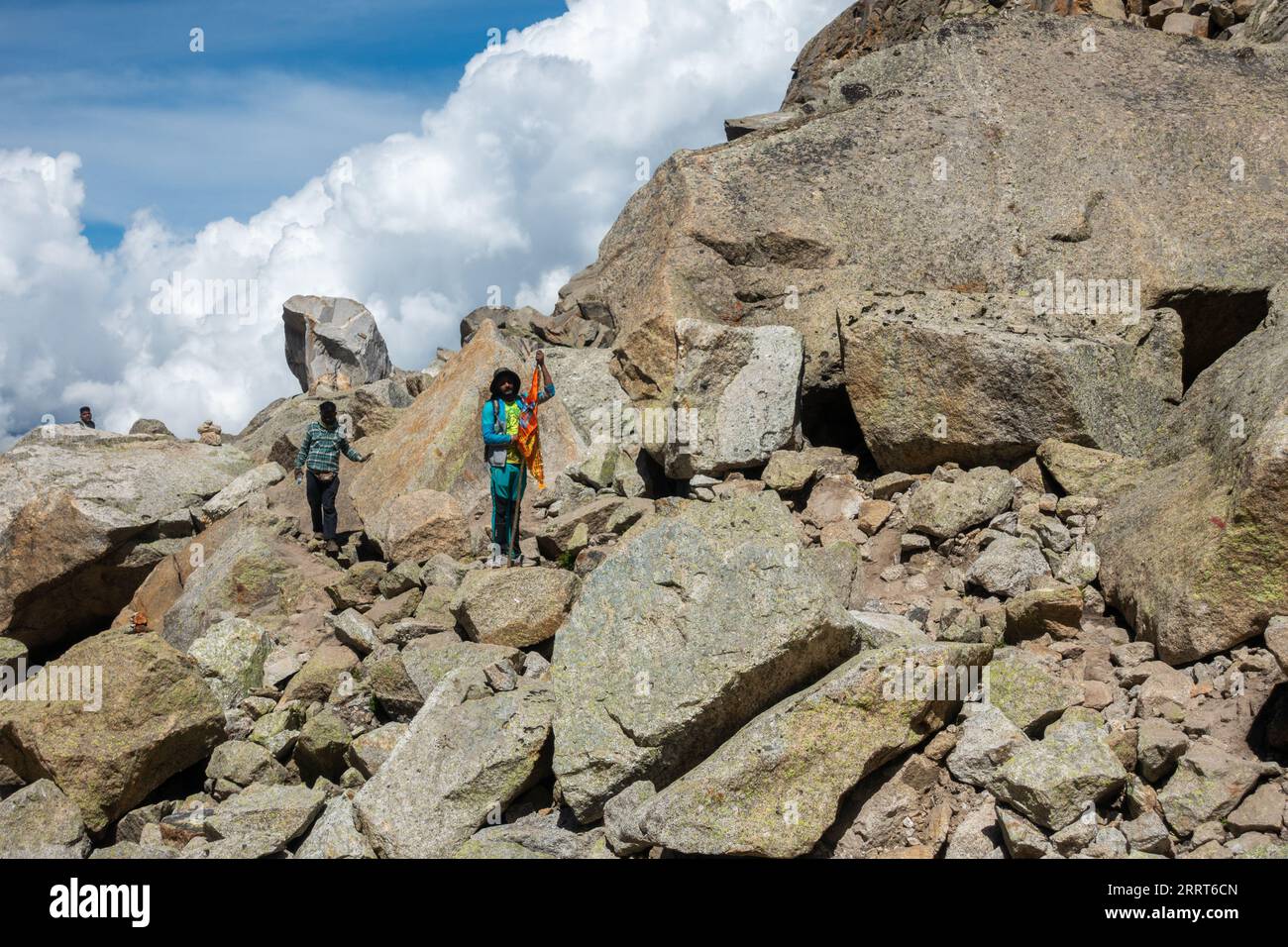 August 30th 2023, Himachal Pradesh, India. A man embarking on the Hindu ...
