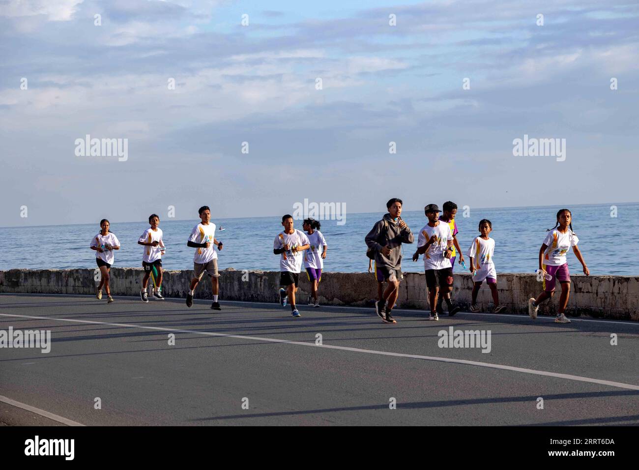 230702 -- DILI, July 2, 2023 -- People run during the 19th Asian Games ...