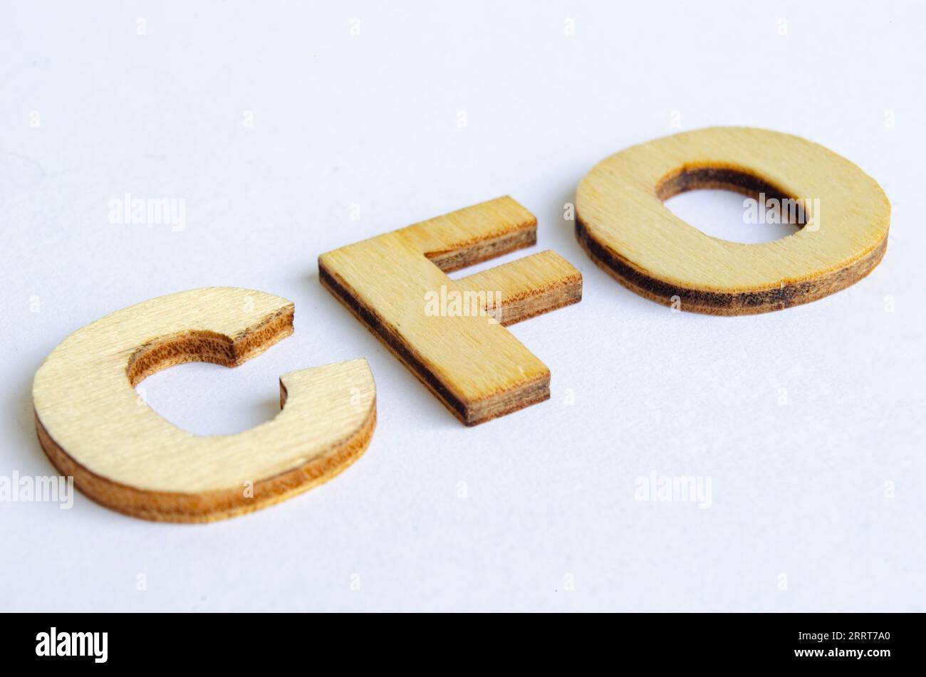 CFO text representing Chief Financial Officer on white cover background ...