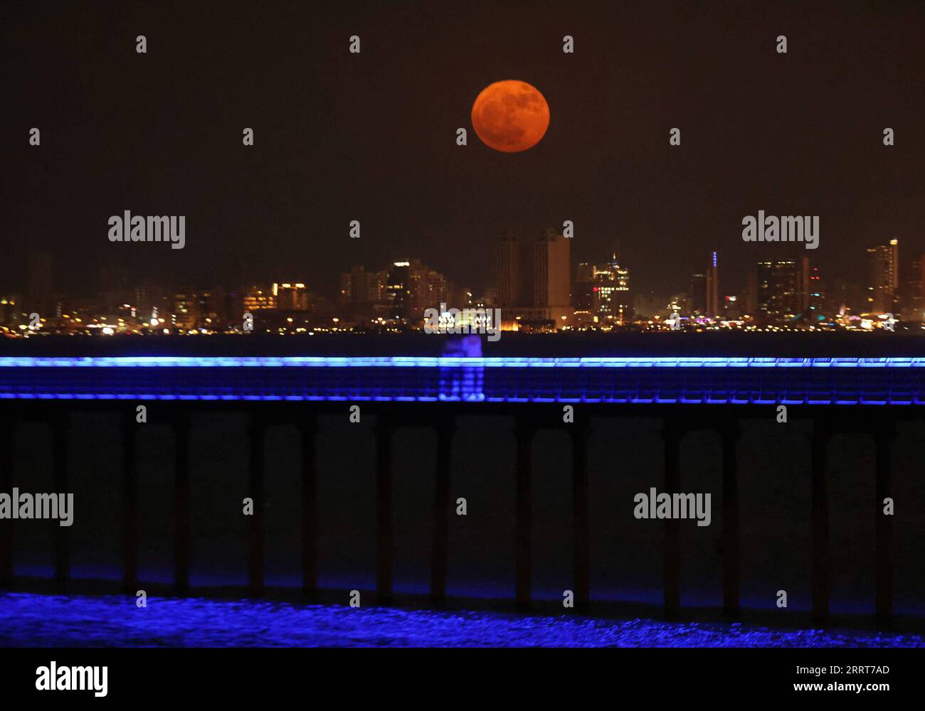 230703 -- KUWAIT CITY, July 3, 2023 -- A full moon is seen over Kuwait ...
