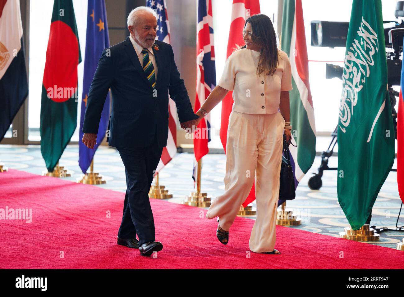 President of Brazil, Luiz Inacio Lula da Silva and his wife, first lady Rosangela da Silva ...