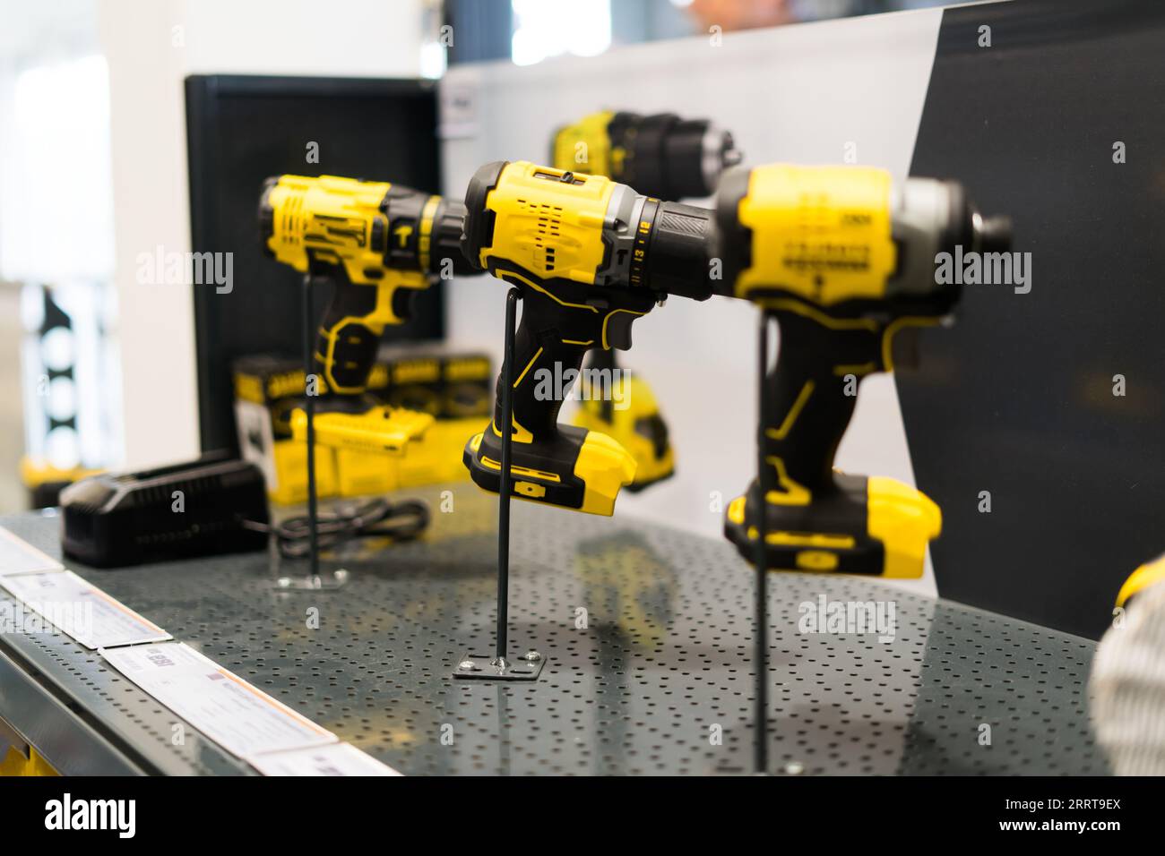 Tool for work, repair and construction in store. Wired power tools and ...