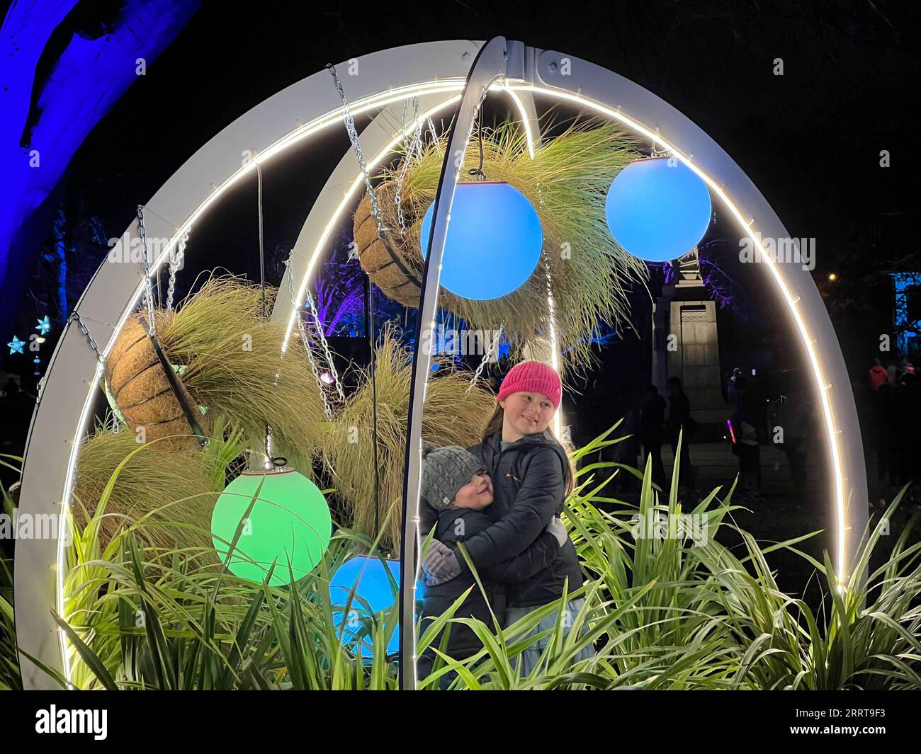 230707 -- CHRISTCHURCH, July 7, 2023 -- People visit a light show with ...