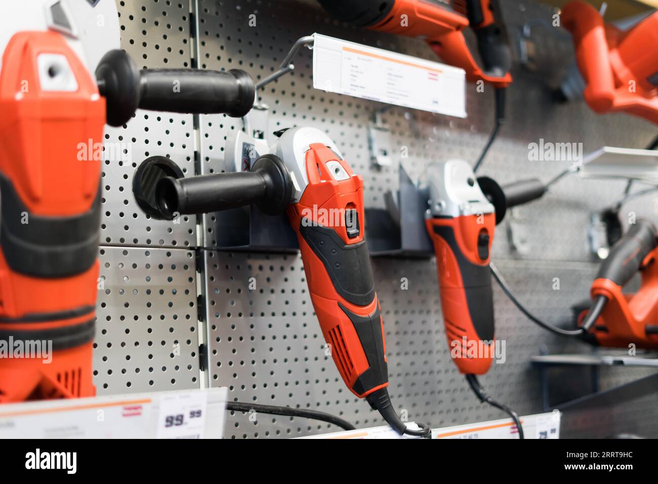 Tool for work, repair and construction in store. Wired power tools and ...