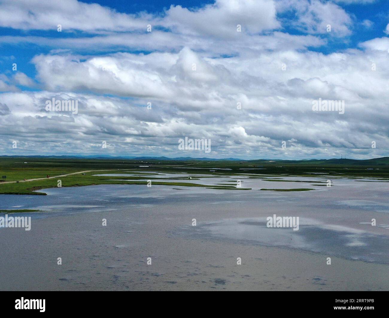 230707 -- MAQU, July 7, 2023 -- This aerial photo taken on July 5, 2023 ...