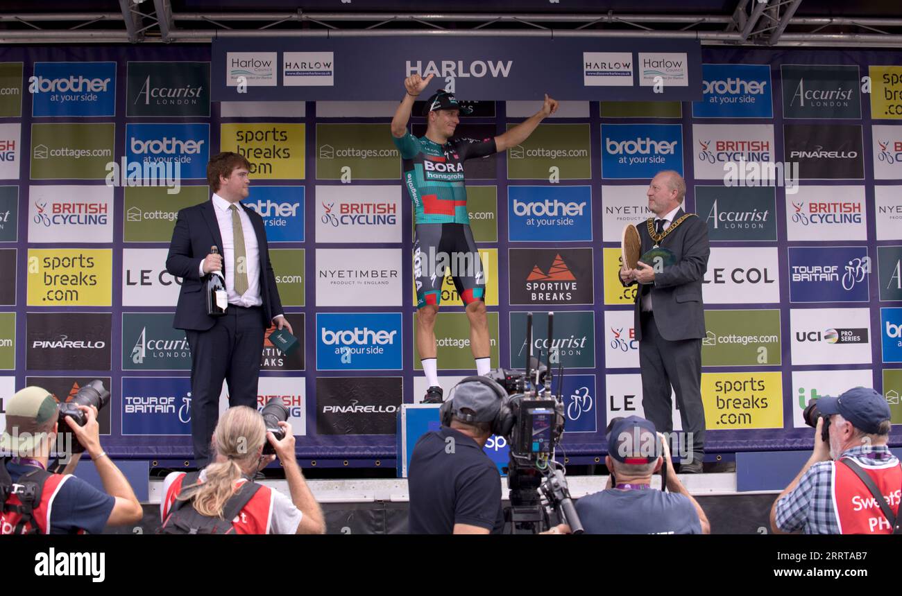 Danny Van Poppel Tour of Britain Stage 6 Winner Spraying Champagne on ...