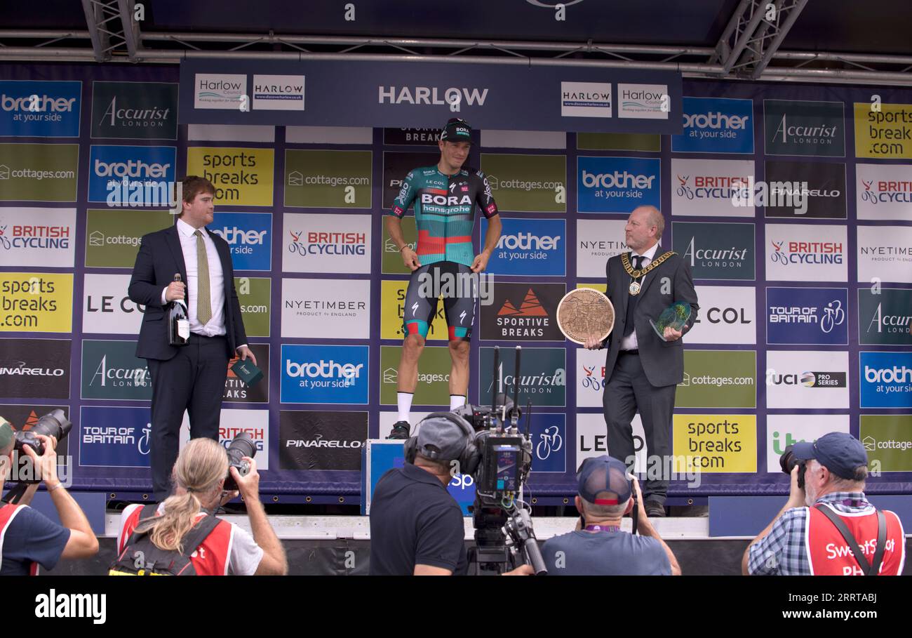 Danny Van Poppel Tour of Britain Stage 6 Winner Spraying Champagne on ...