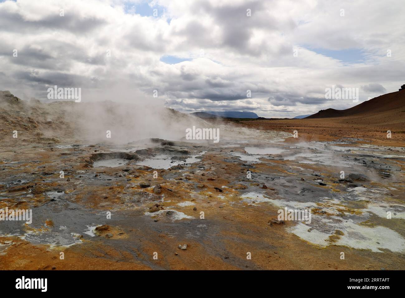Myvatn geothermal area with its numerous hot springs in the Krafla ...