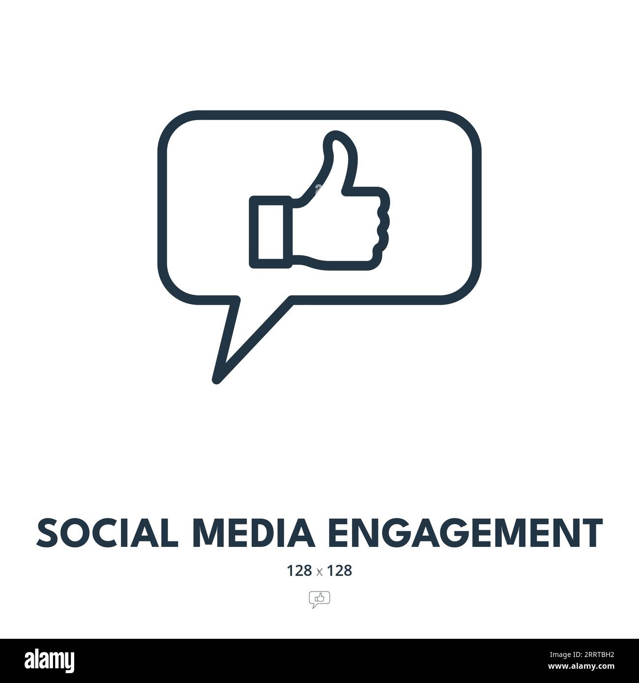 Social Media Engagement Icon. Community, Comment, Like. Editable Stroke ...