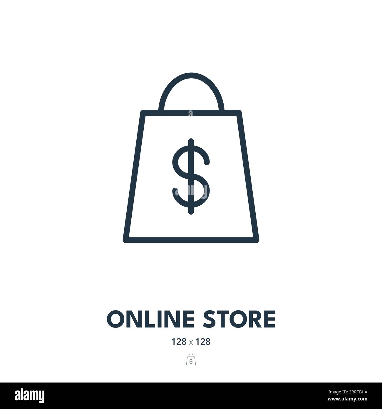 Online Store Icon. Shop, E-commerce, Shopping bag. Editable Stroke ...
