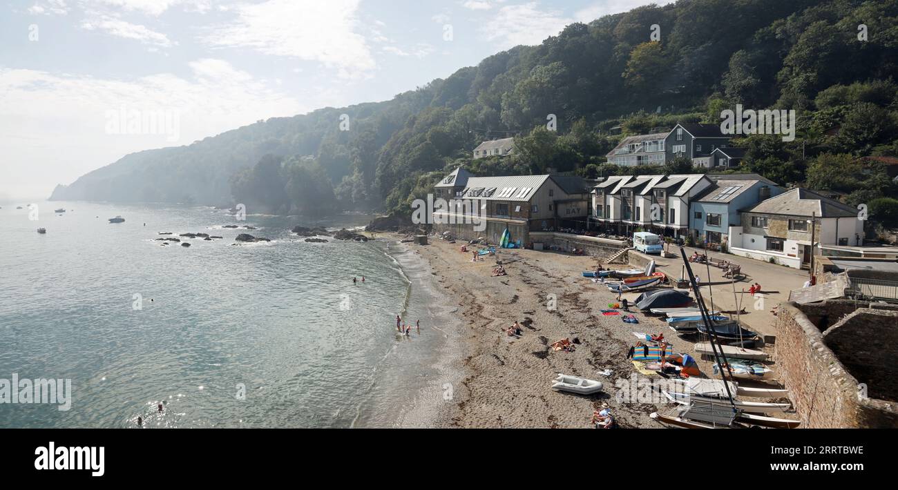 Cawsand Beach and bay on a heatwave September day. A heatwave on the ...