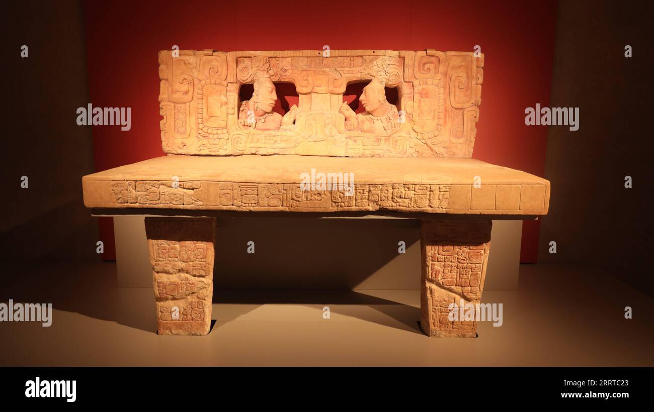 230714 -- FORT WORTH U.S., July 14, 2023 -- A Maya artwork is seen ...