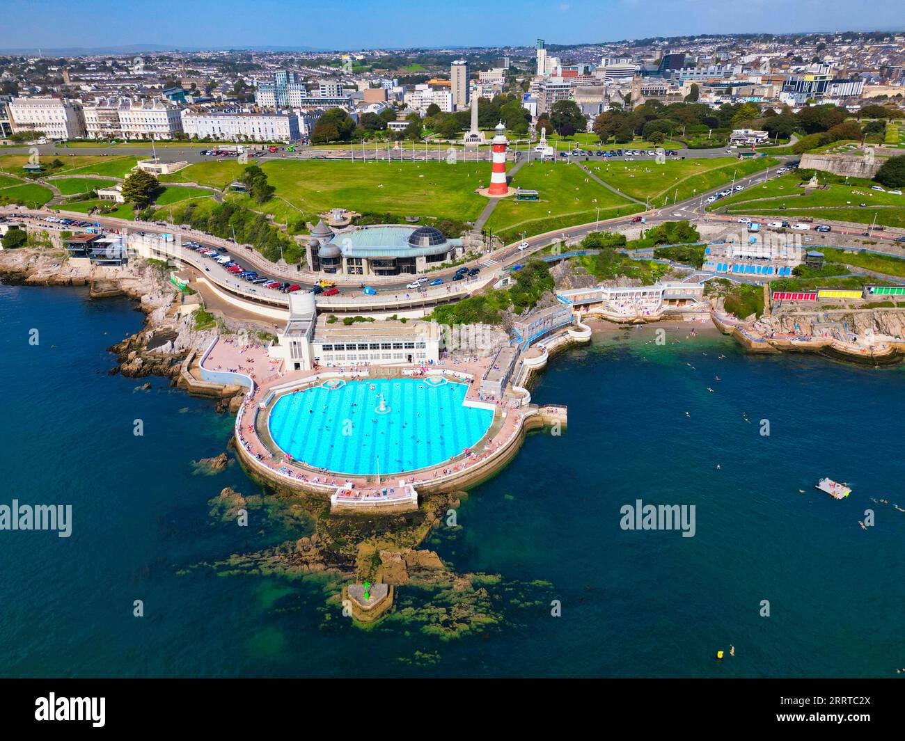 An aerial view of Tinside Lido pool in Plymouth, UK Stock Photo - Alamy