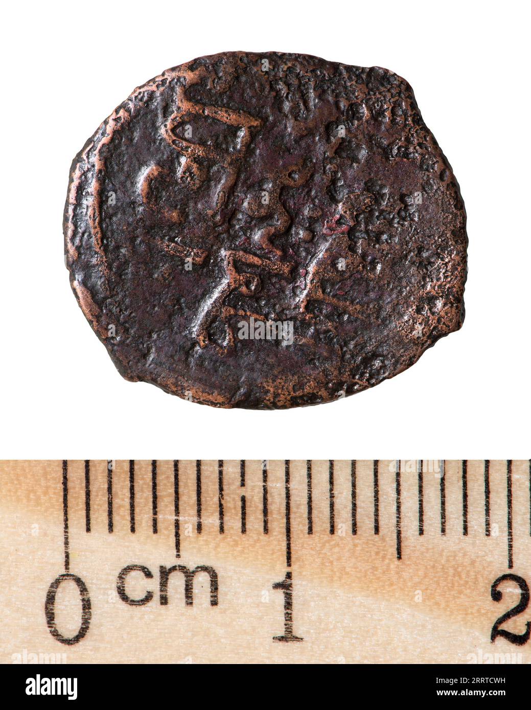 Ancient copper coin Persian times of the Golden Horde. Reverse ...