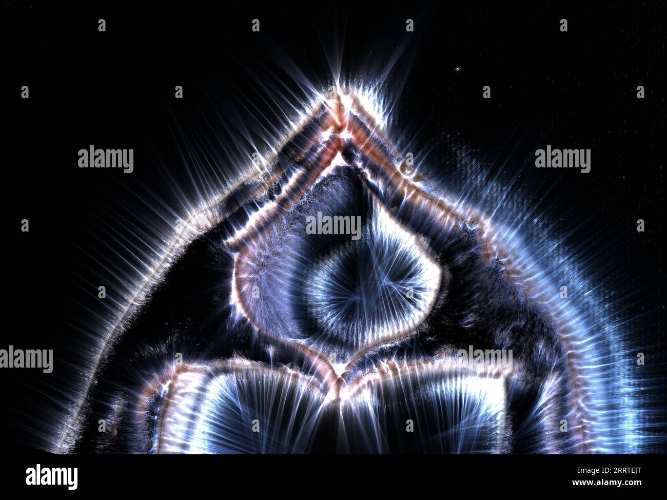 3D-Illustration Of A Glowing Human Female Hand With A Kirlian Aura ...