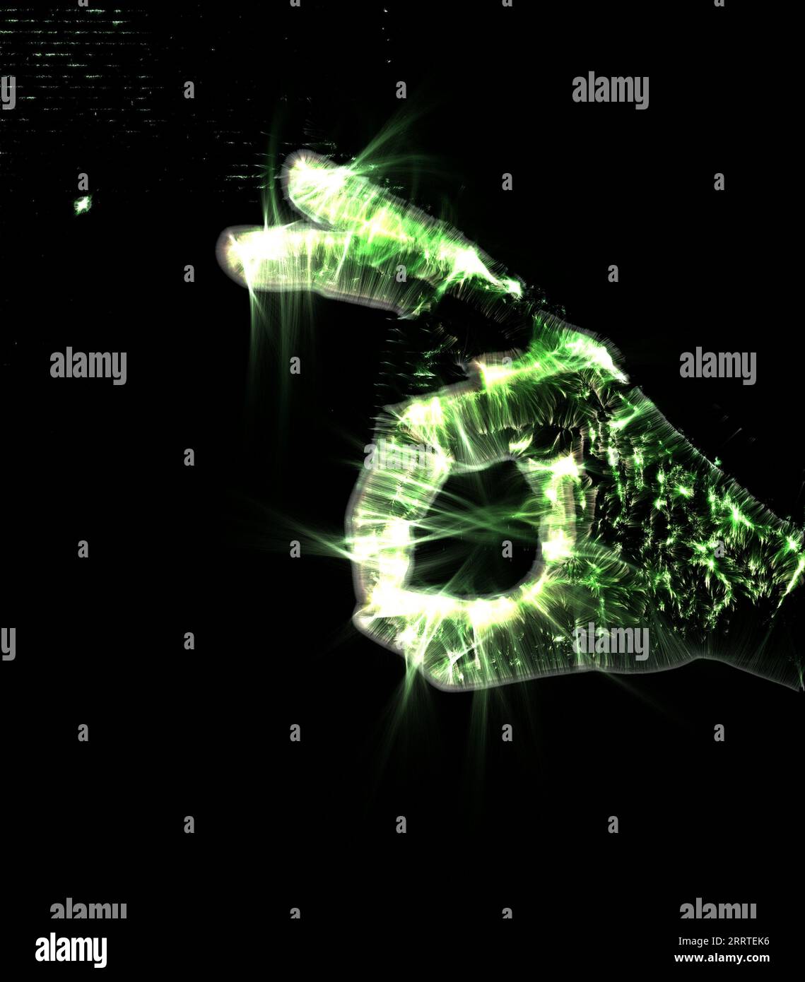 3D-Illustration Of A Glowing Human Female Hand With A Kirlian Aura ...