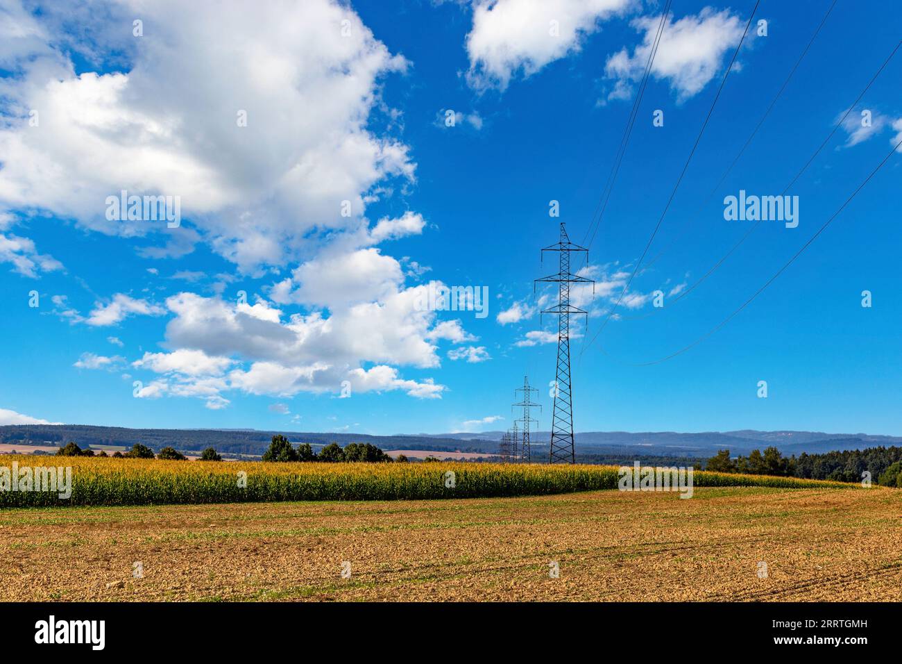 High voltage electric transmission lines Stock Photo - Alamy