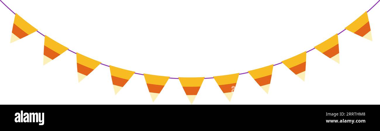 Halloween candy corn bunting. Garland with triangular flags. Decor for ...