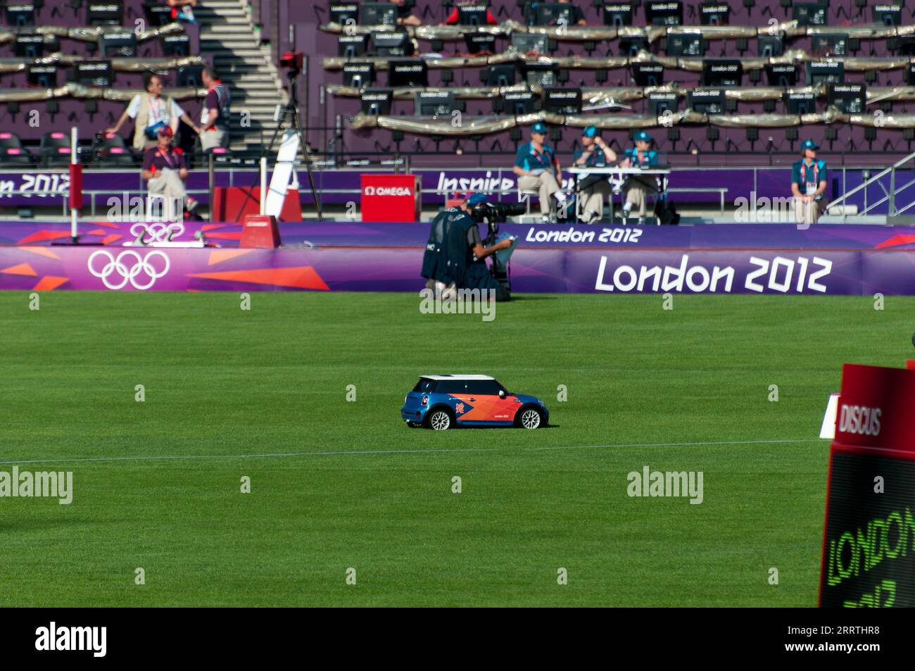 A model mini car used to collect and return thrown discus to the ...
