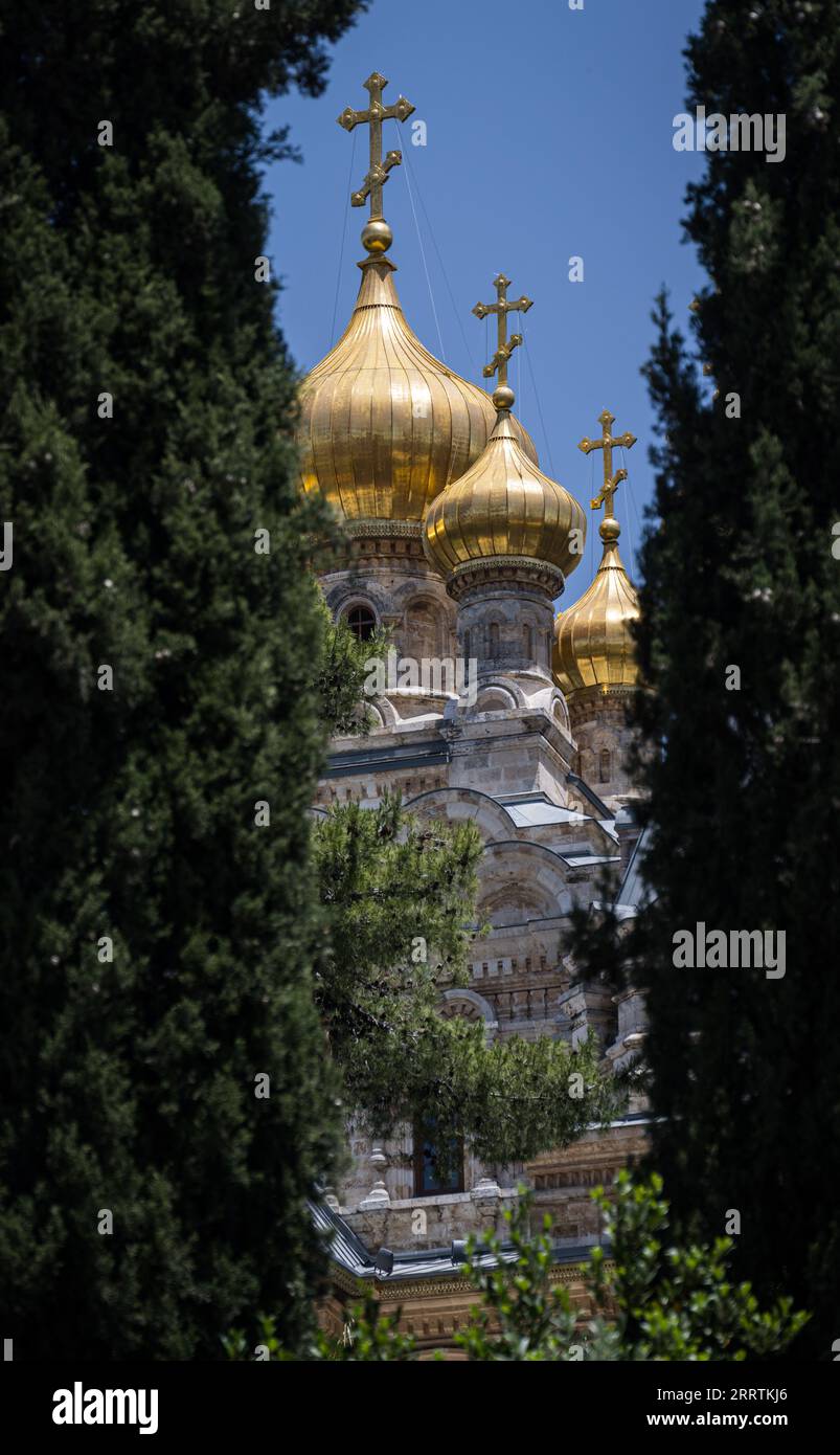 The Russian Church of Mary Magdalene in Jerusalem Stock Photo - Alamy