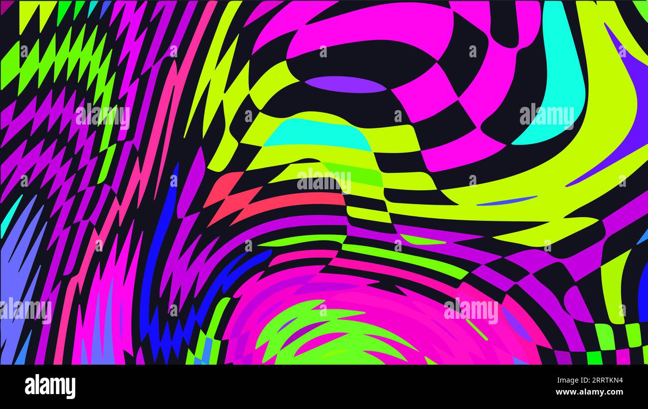 Distorted twisted checkered background. Trippy strip psychedelic ...