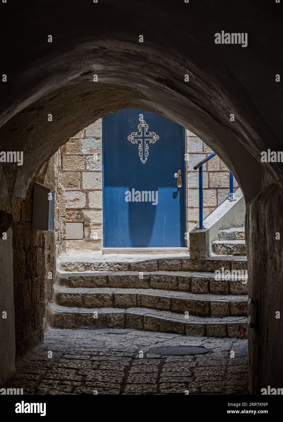 Door of St Michael Archangel Monastry, Jaffa, Israel Stock Photo - Alamy