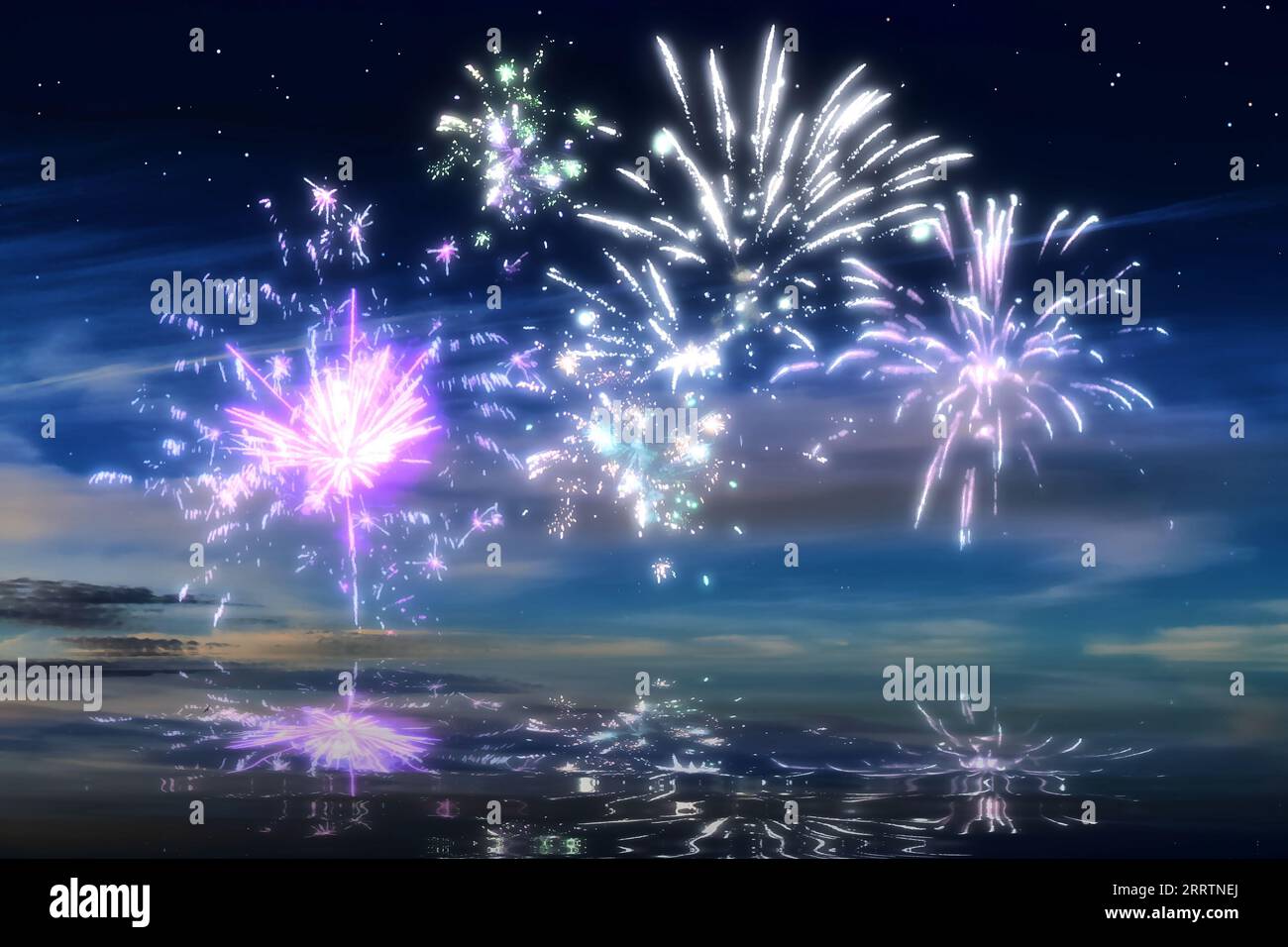 Firework reflections on water hi-res stock photography and images - Alamy