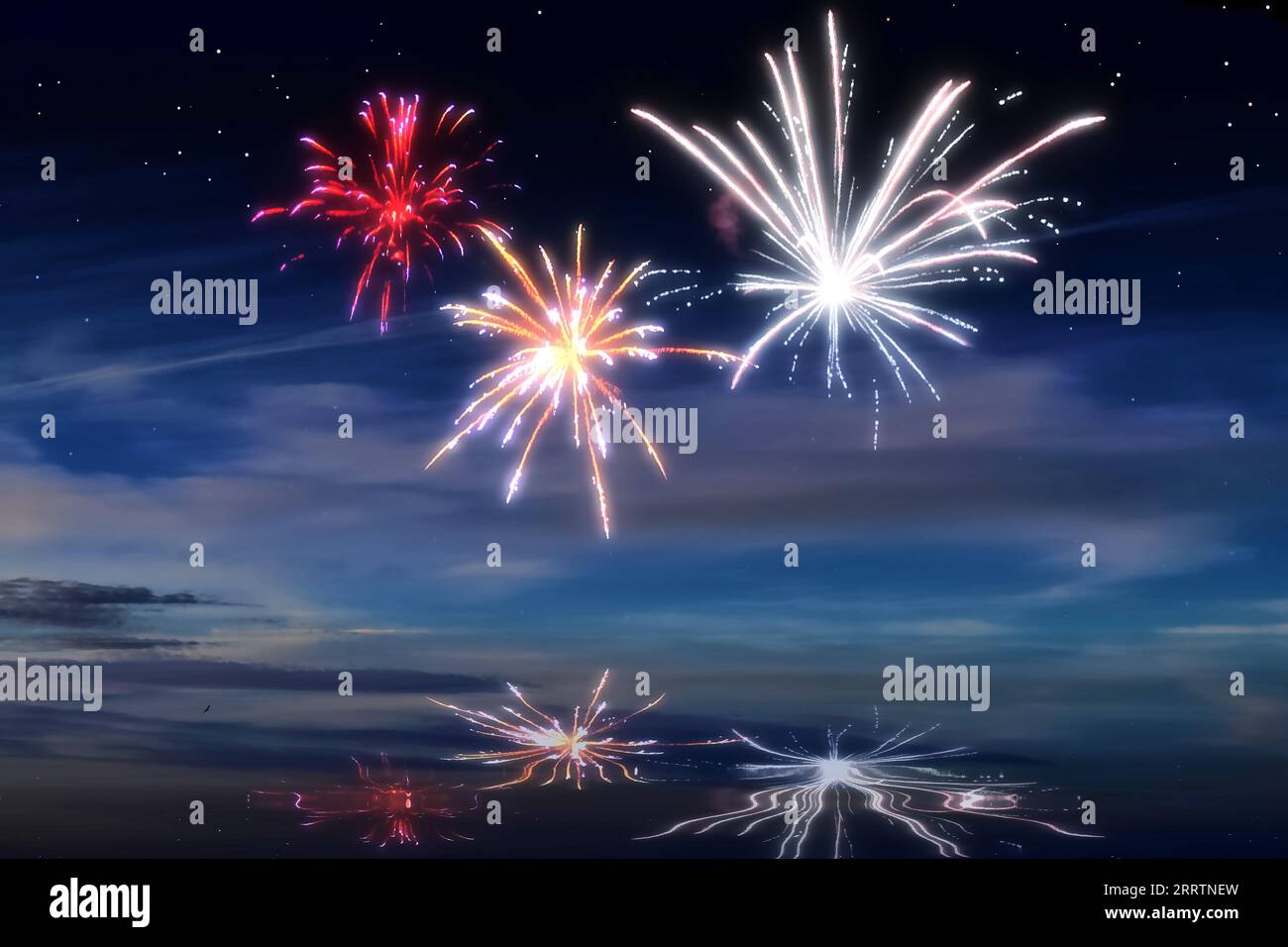 Firework reflections on water hi-res stock photography and images - Alamy