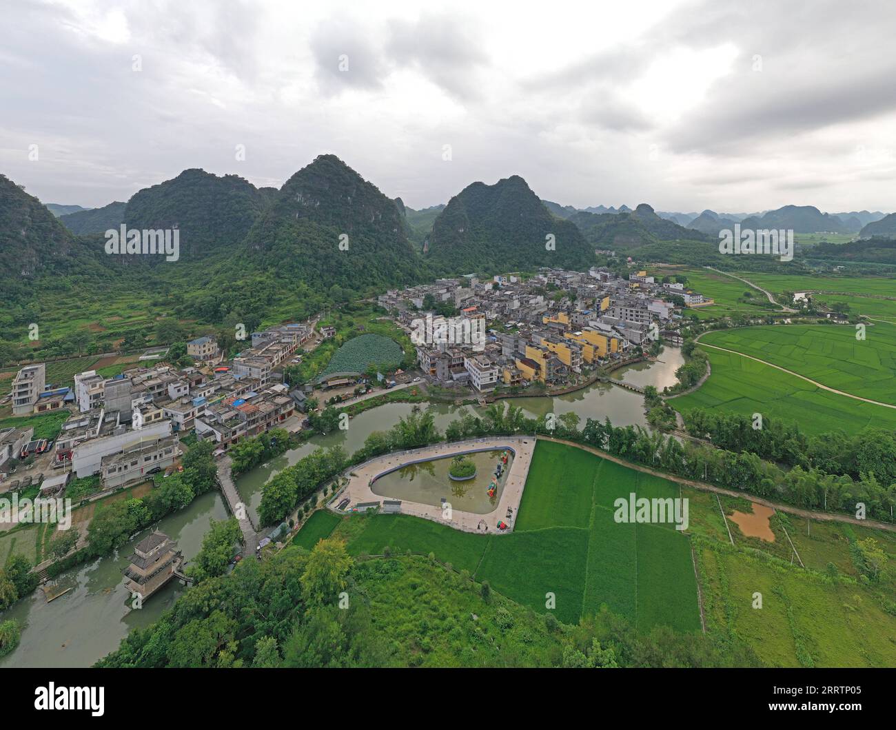 230804 -- JINGXI, Aug. 4, 2023 -- This aerial photo taken on Aug. 2 ...