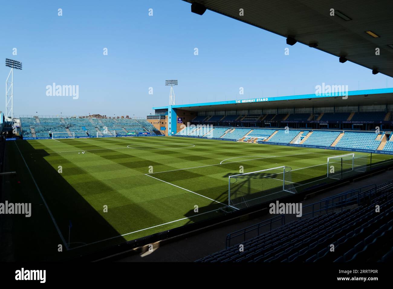A interior general view of Priestfield Stadium prior to kick off of the ...