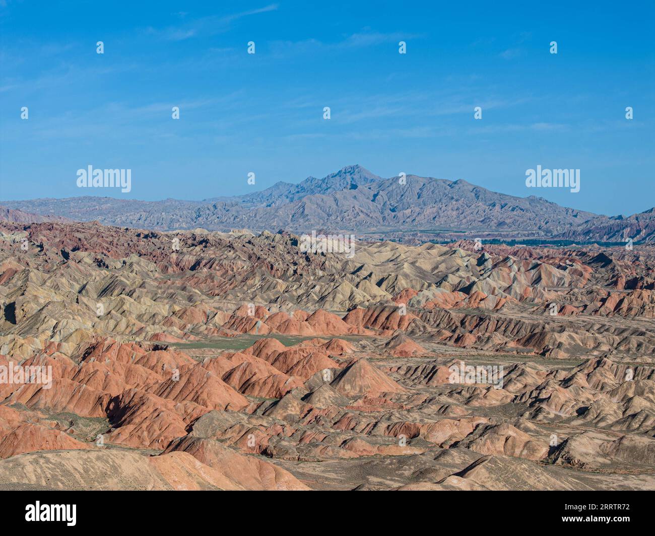 230807 -- ZHANGYE, Aug. 7, 2023 -- This aerial photo taken on Aug. 7 ...