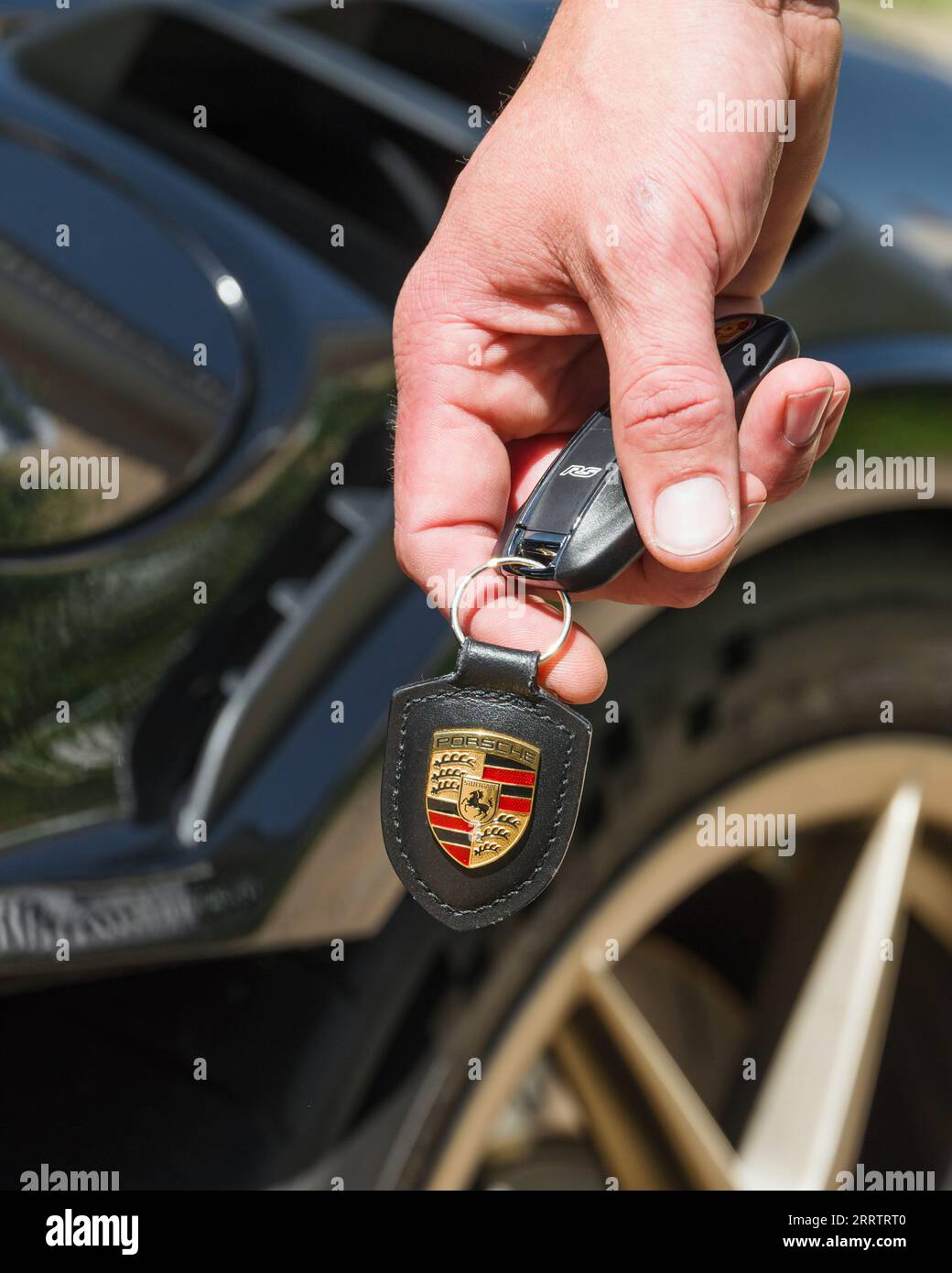 Slovenia, Ljubljana - 27 July 2023: Sports car Porsche GT3 RS key in ...