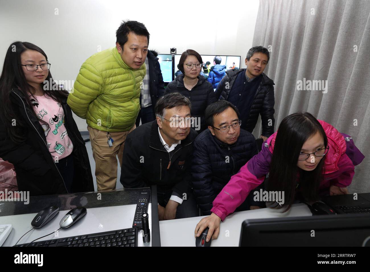 230808 -- HEFEI, Aug. 8, 2023 -- Peng Chengzhi 1st R, back, Pan Jianwei 2nd R, front, Wang ...