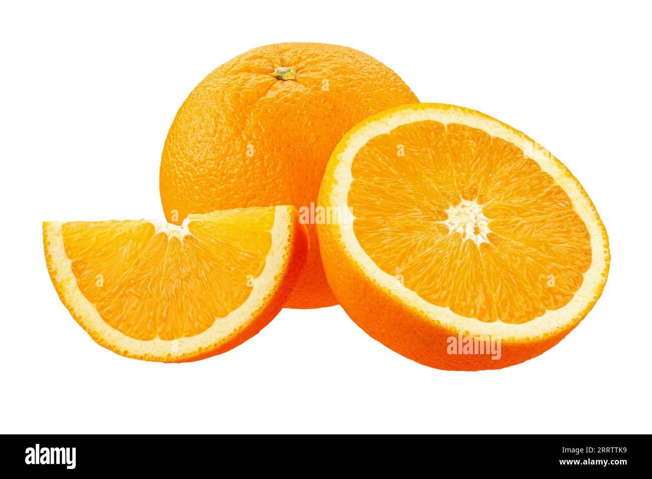 Orange fruit with cut in half isolated on white background. File ...