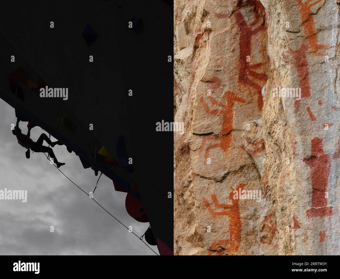 The huashan cliff paintings hi-res stock photography and images - Alamy