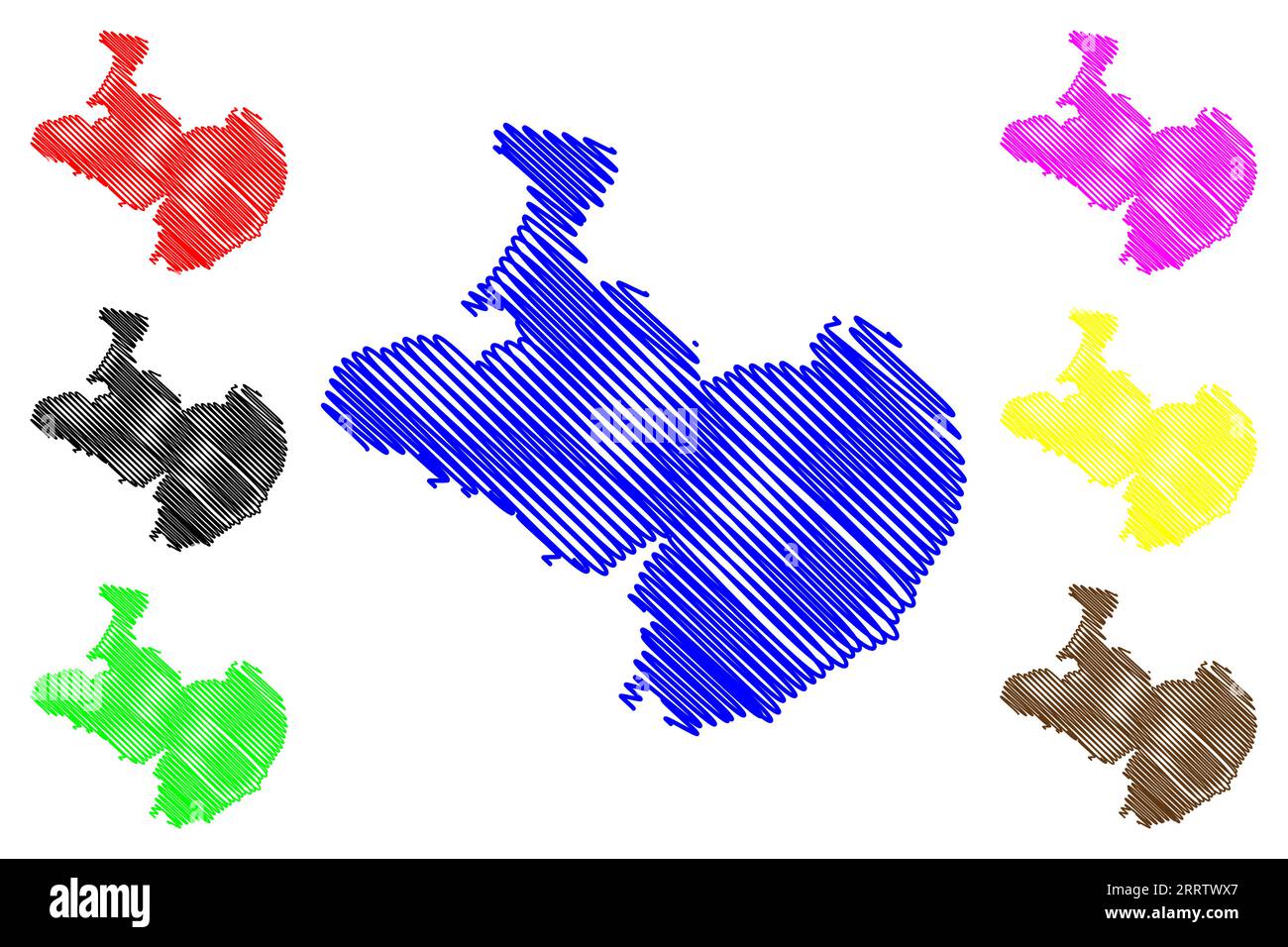 Lake Habbaniyah (Republic of Iraq) map vector illustration, scribble ...
