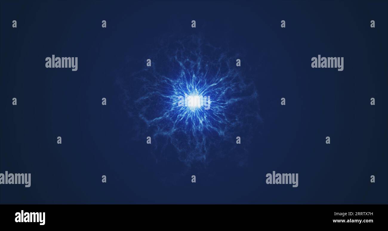 An abstract star that emits waves of high-energy particles into space ...