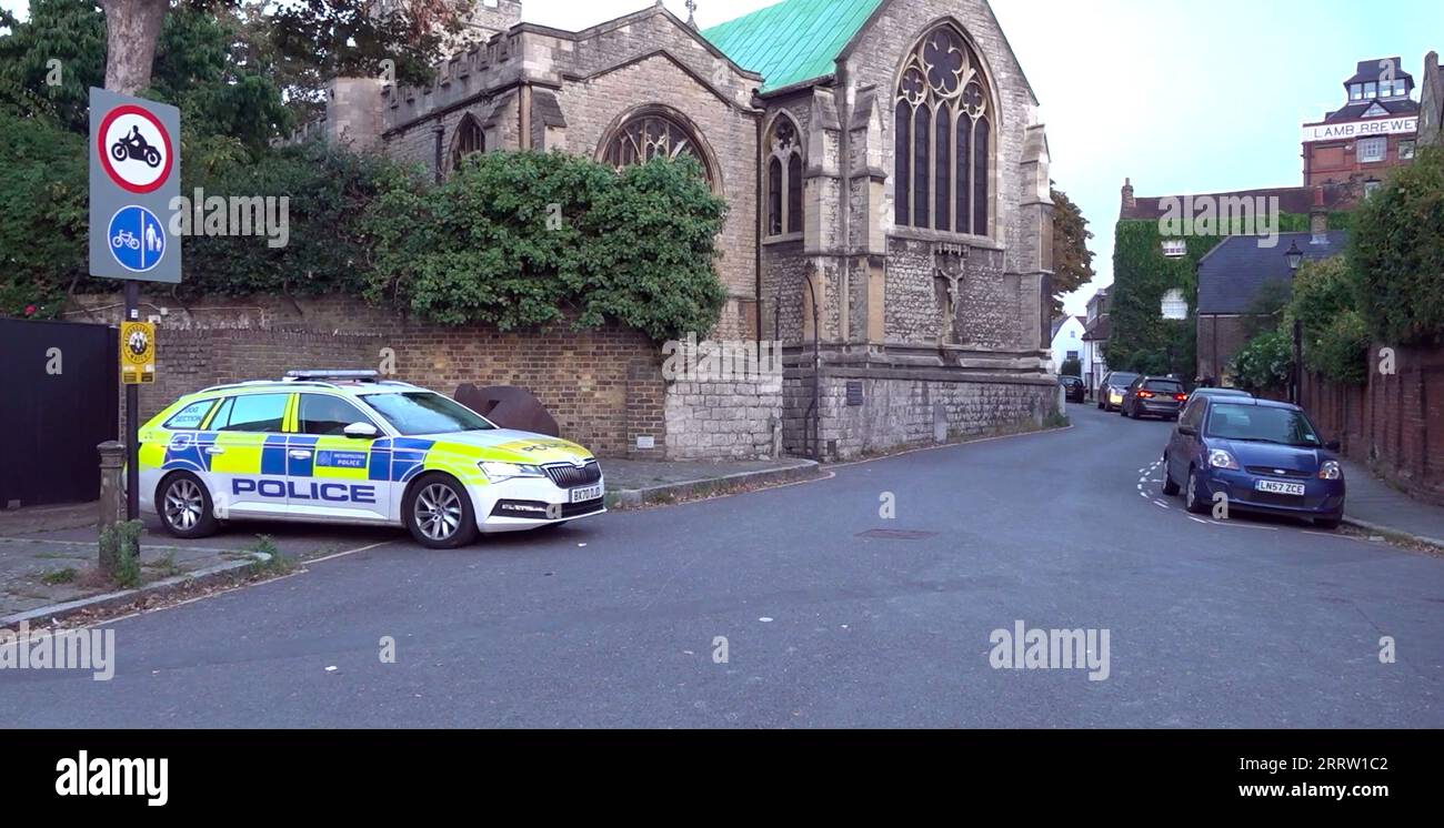 Screenshot taken from PA Video of police in the Chiswick area in west ...