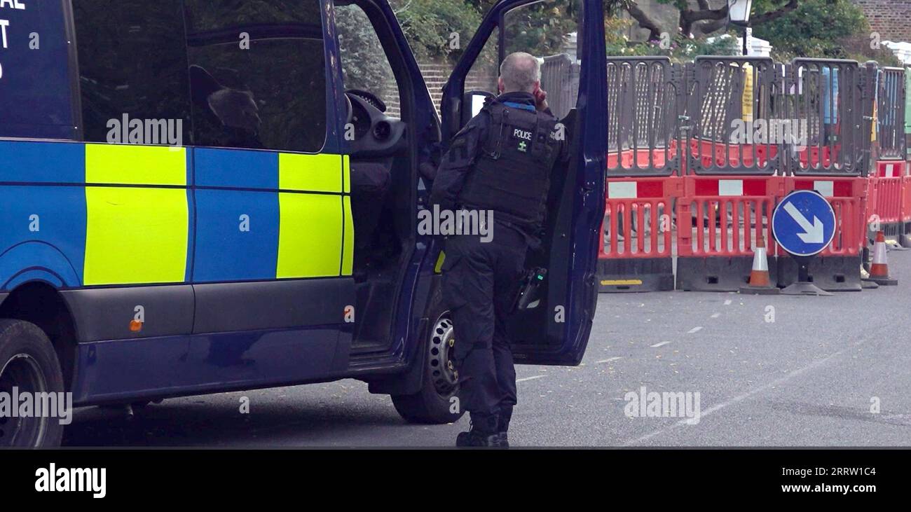 Screenshot taken from PA Video of police in the Chiswick area in west ...