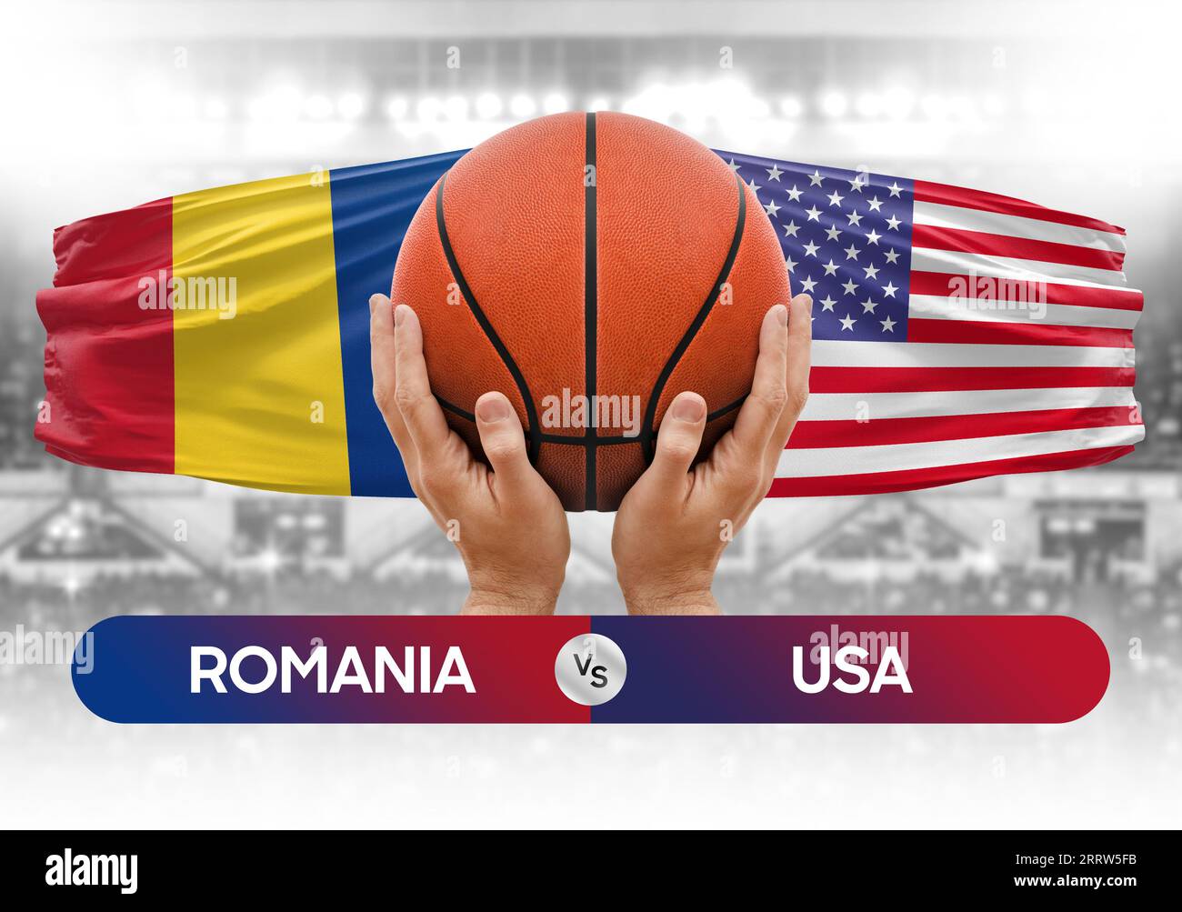 Romania vs USA national basketball teams basket ball match competition ...