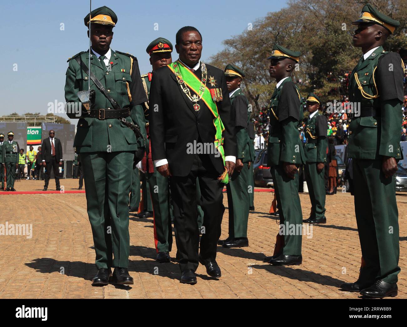 230815 -- HARARE, Aug. 15, 2023 -- Zimbabwean President Emmerson ...