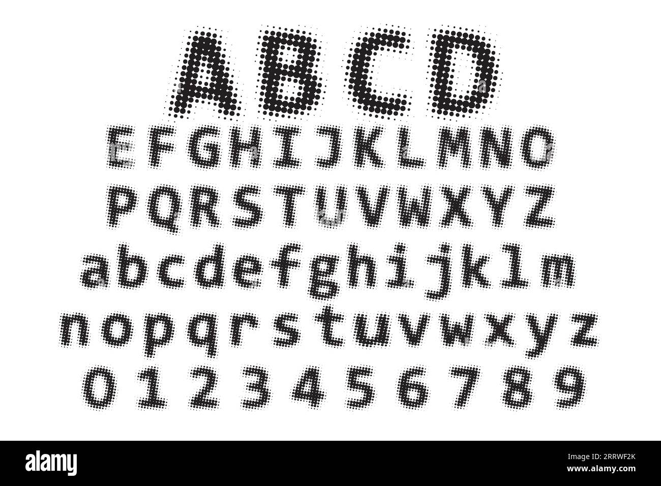 Vintage Halftone Display Font alphabet collection, vector Stock Vector ...