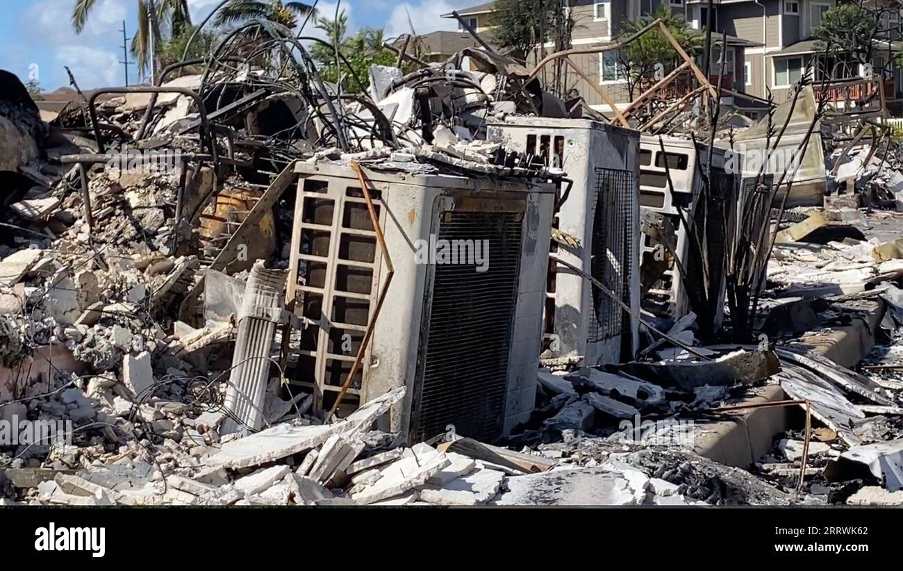 230815 -- LAHAINA U.S., Aug. 15, 2023 -- The photo taken with a mobile ...