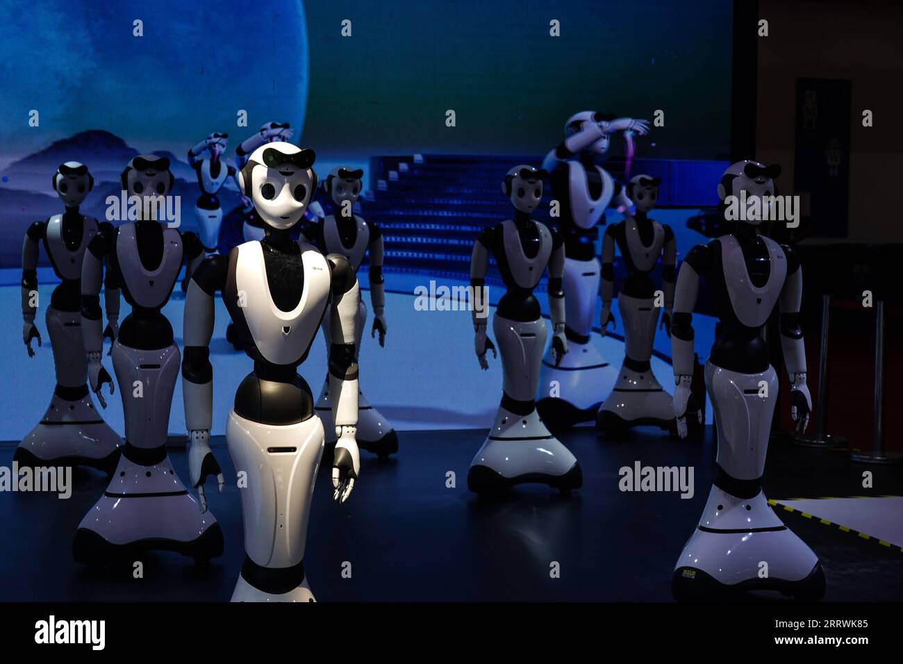 230816 -- BEIJING, Aug. 16, 2023 -- Humanoid robots are pictured at the ...