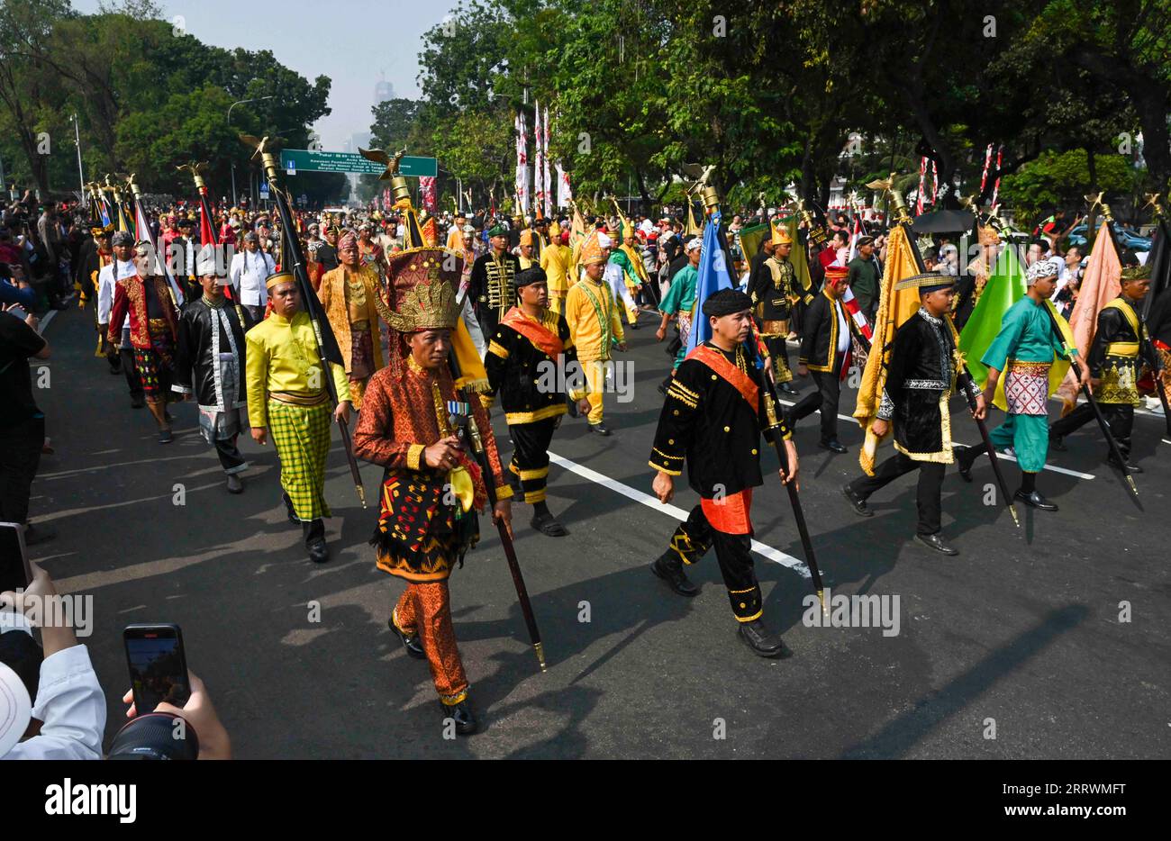 230817 -- JAKARTA, Aug. 17, 2023 -- People attend the 78th Independence ...