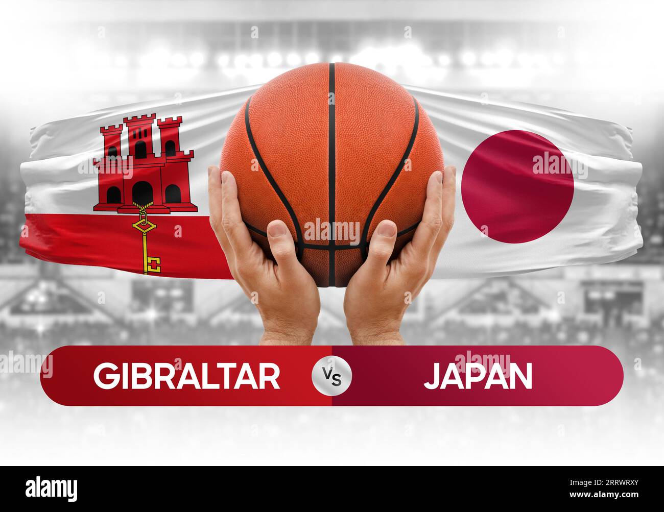 Gibraltar vs Japan national basketball teams basket ball match competition cup concept image ...
