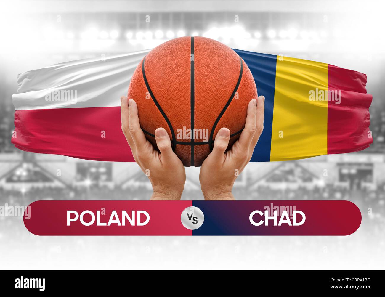 Poland vs Chad national basketball teams basket ball match competition cup concept image Stock ...