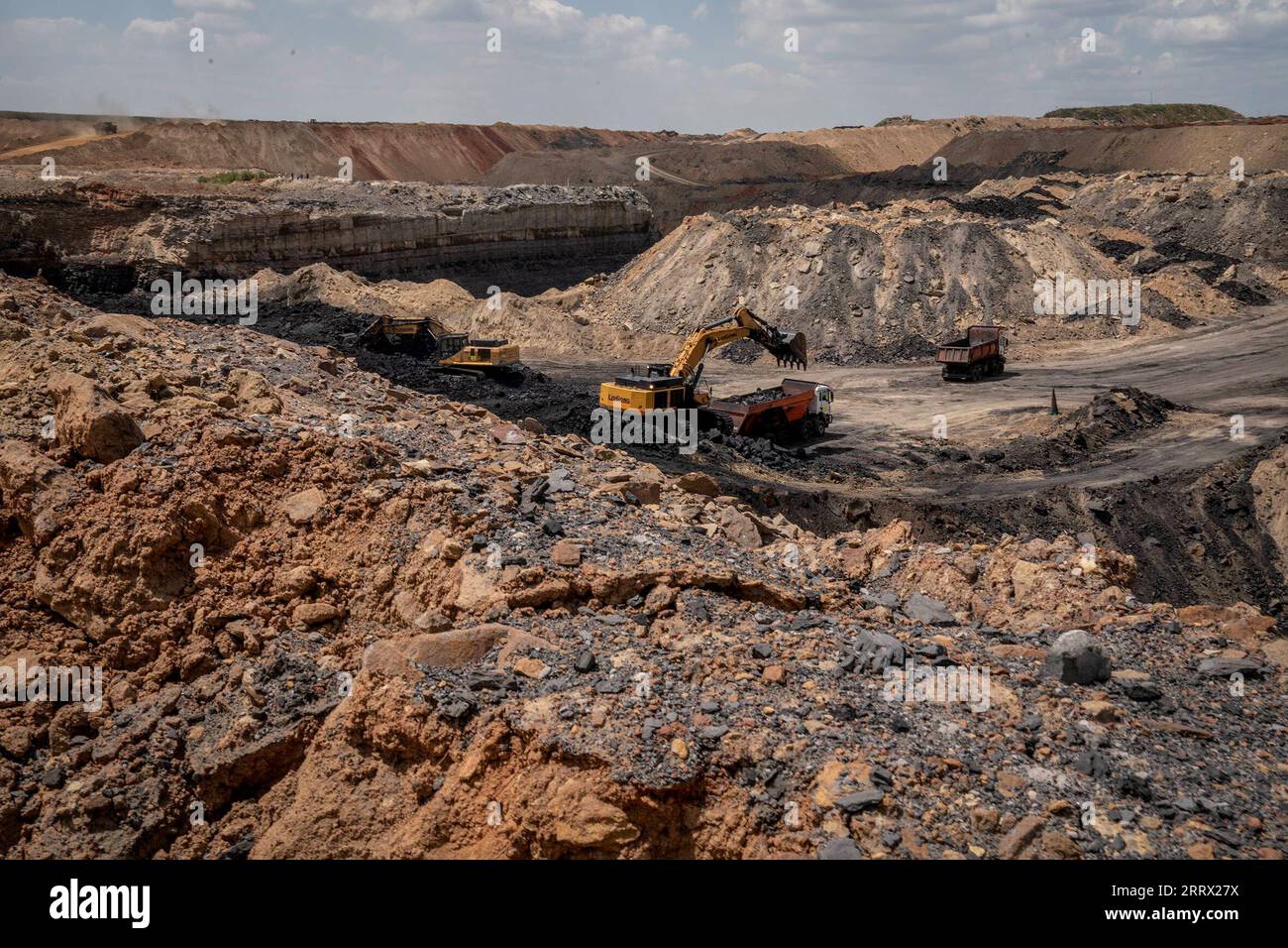 230818 -- MPUMALANGA, Aug. 18, 2023 -- Mining vehicles are seen at a ...