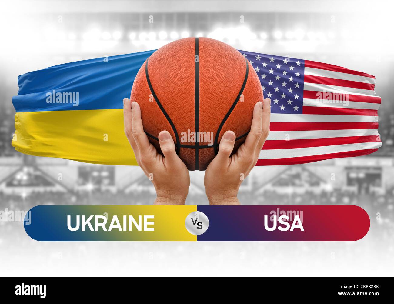 Ukraine vs USA national basketball teams basket ball match competition ...