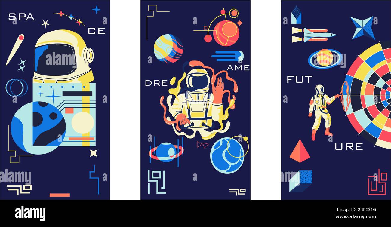 Galaxy astronaut. Future space exploration. Cosmonaut in spacesuit ...